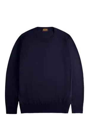 TOD'S Round Neck Wool Pullover - Blue