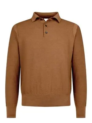 TOD'S Polo Shirt In Wool Piquet - Brown