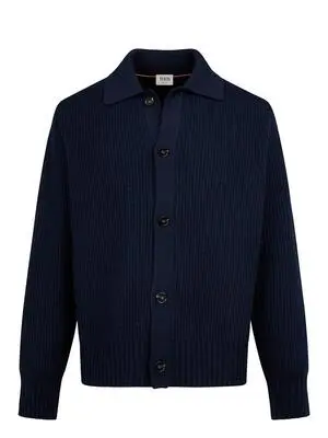 TOD'S Cashmere Blend Polo Cardigan - Blue