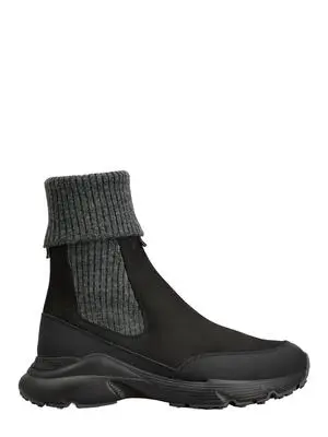 TOD'S Chelsea Boots In Nubuck And Knit - Black