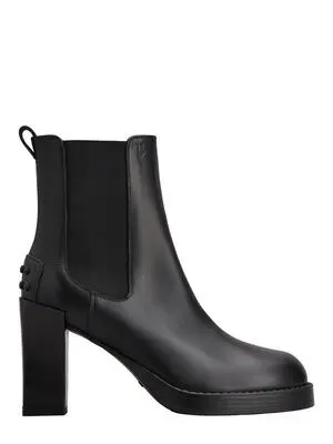 TOD'S Leather Chelsea Boots Black