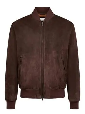 TOD'S Bomber Jacket In Pashmy Suede - Brown