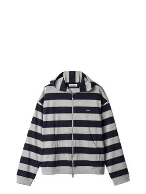 Miu Miu Striped Jersey Hoodie - Blue/grey