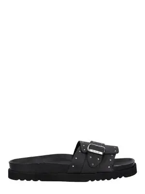 DR. SCHOLL'S SHOES Studded Buckle Slides - Black