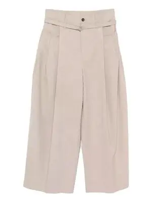 SONGZIO Level-volume Wide-leg Trousers - Neutrals