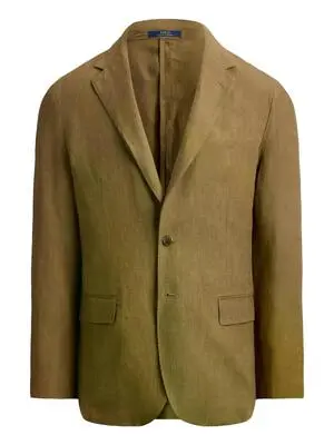 Polo Ralph Lauren Button Linen Blazer - Brown