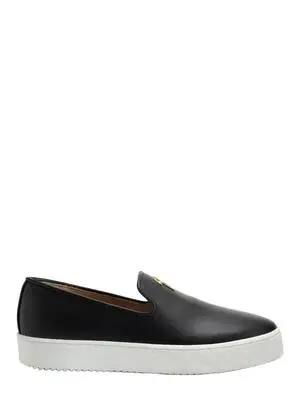 GIUSEPPE ZANOTTI Logo-plaque Slip-on Sneakers - Black