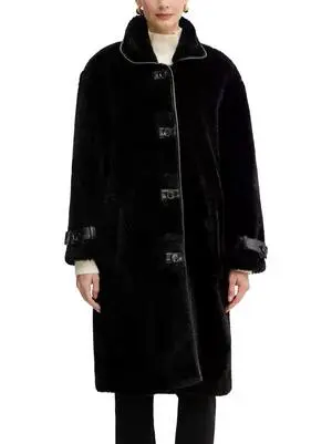 Liu Jo Teddy Buttoned Coat - Black