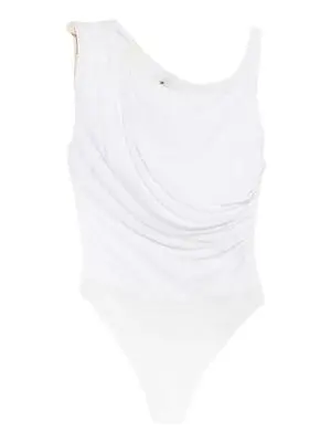 Elisabetta Franchi Draped Bodysuit - White