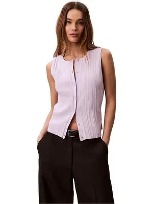 Calvin Klein Ribbed Tank Top - Island Lilac