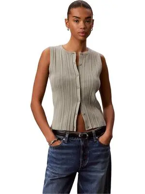 Calvin Klein Ribbed Tank Top - Shadow
