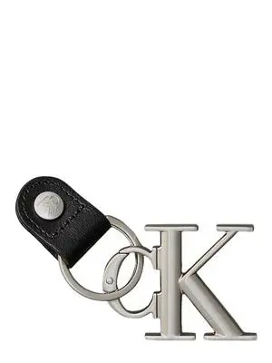 Calvin Klein Heritage Crest Logo Key Fob - Ck Brushed Nickel
