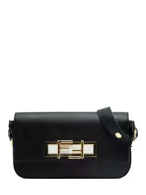 Fendi 2010-2025 Leather 3baguette Shoulder Bag - Black