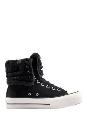 CONVERSE Chuck Taylor All Star Fold-over Lift Platform Sneakers - Black