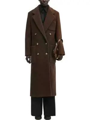 Lacoste Button-detailed Double-breasted Coat - Brown