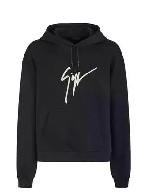 GIUSEPPE ZANOTTI Signature Print Hoodie - Black