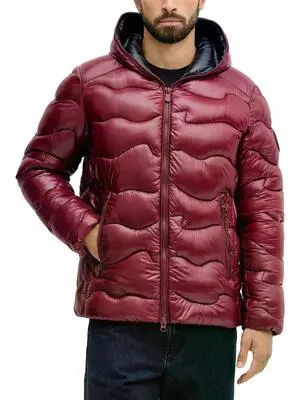 SAVE THE DUCK Quilted Hooded Jacket - Red