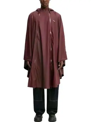 Rains Hooded Zip-up Coat - Red