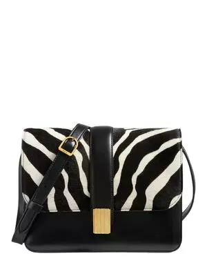 Khaite Blake Zebra-print Cross Body Bag - Black