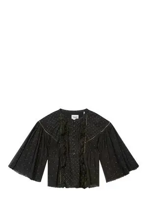 MARANT ETOILE Veenia Dotted Ruffled Blouse