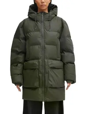 Rains Alta W3t4 Hooded Padded Coat - Green