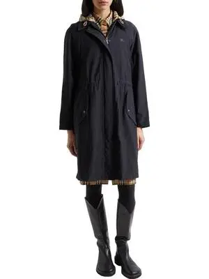 Burberry Newbury Stretch Twill Coat With Removable Hood - Black