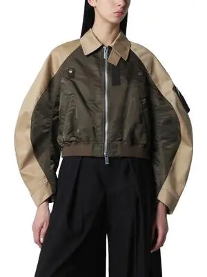 Sacai Nylon Zip Jacket - Green
