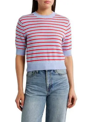 MADEWELL Textural Stitch Striped Crewneck Sweater