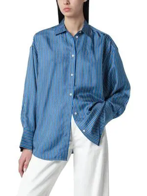 TOTEME Striped Silk Shirt - Blue