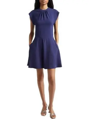 Stella McCartney Gathered Cap-sleeve Dress - Indigo