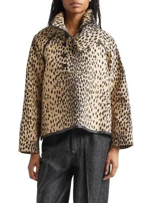 NACKIYE Fisherman Cotton Pullover Jacket - Leopard
