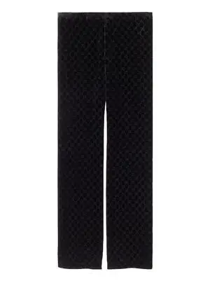 Gucci Gg Stretch Velvet Devoré Pants - Black