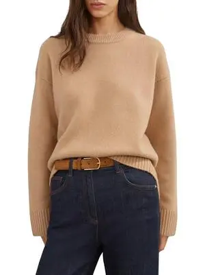 REISS Ella Wool & Cashmere Sweater - Camel