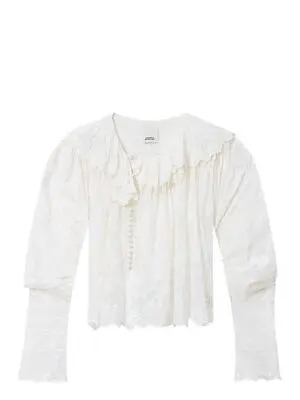 Isabel Marant Zelly Floral Embroidered Top - White