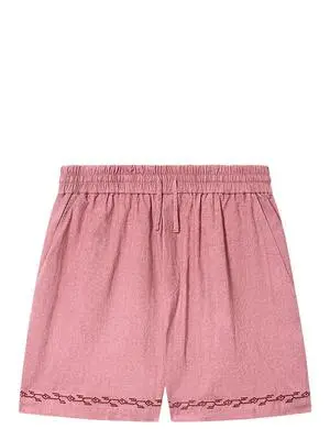 Isabel Marant Zilan Embroidered Cotton Gauze Shorts - Pink
