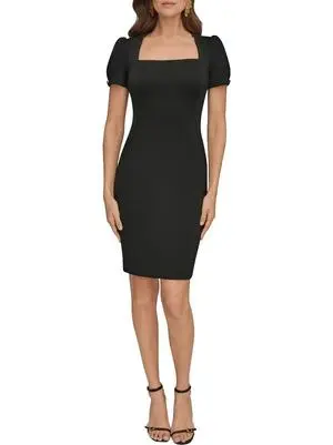 Donna Karan New York Puff Sleeve Sheath Dress - Black