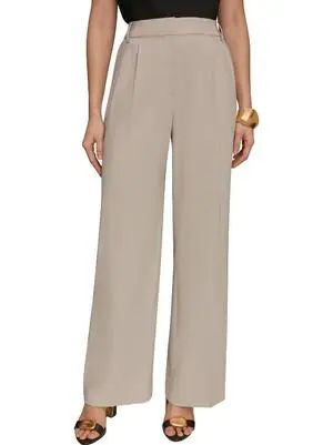 Donna Karan New York Pleated Wide Leg Trousers - Tuscan Grey