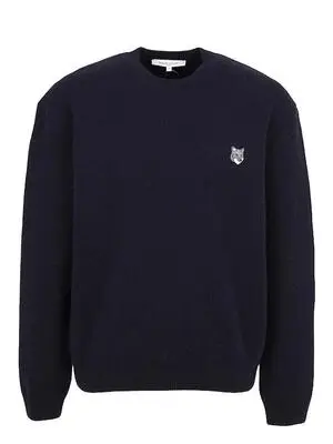 Maison Kitsuné Fox Head Knit Sweater - Navy Blue
