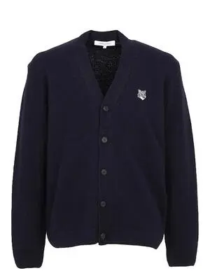 Maison Kitsuné Fox Head Cardigan - Navy Blue