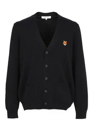 Maison Kitsuné Fox Head Cardigan - Black
