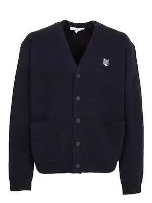Maison Kitsuné Fox Head Cardigan - Navy Blue