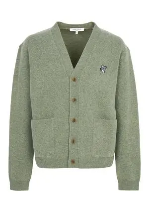 Maison Kitsuné Fox Head Cardigan - Green