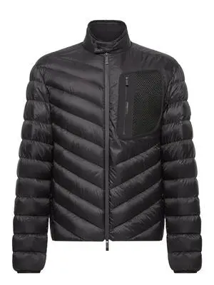 Moncler Mackinac Diagonal-quilted Down Biker Jacket - Black