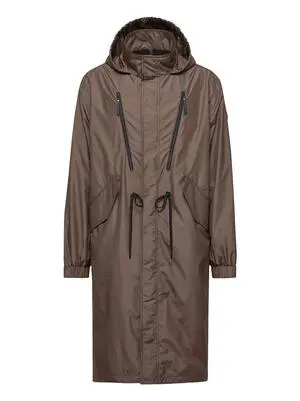 Moncler Aliso Hooded Rain Coat - Brown