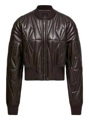 MONCLER + RICK OWENS Geocamo Nappa Leather Bomber Jacket - Brown