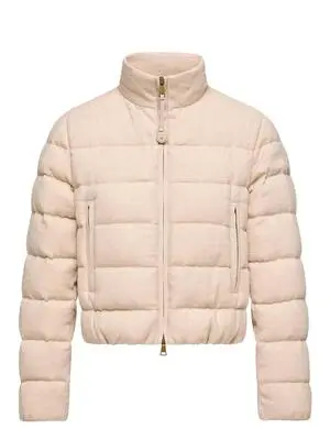 MONCLER Agastache Cashmere & Linen Short Down Jacket