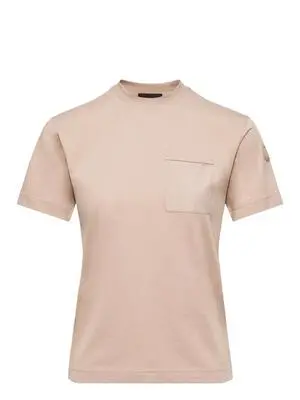 Moncler Cotton Jersey T-shirt With Pleated Pocket - Beige