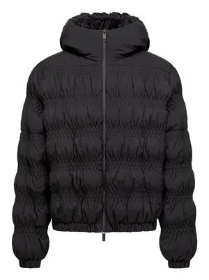 Moncler Noyer Gather-quilted Hooded Down Jacket - Black