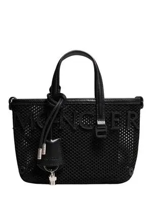 Moncler Mesh And Leather Tote Bag - Black