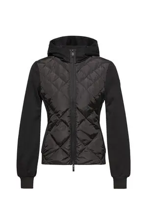 Moncler Cotton Fleece Padded Zip-up Hoodie - Black